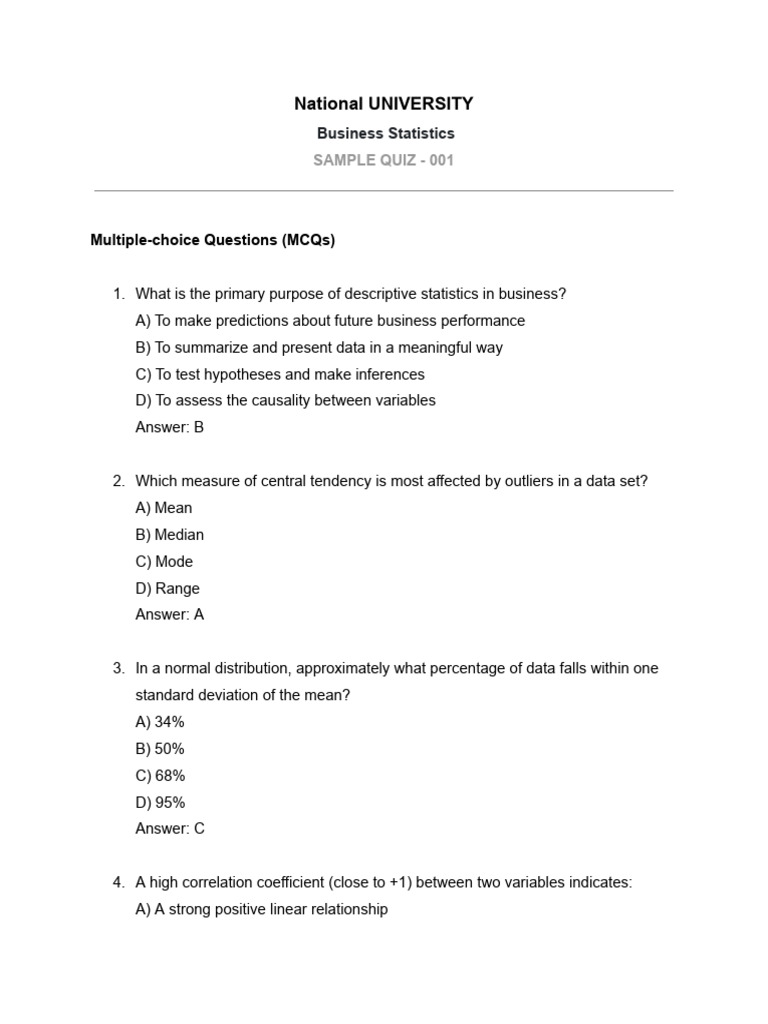 Business Statistics Download Free Pdf Statistics Coefficient Of Variation