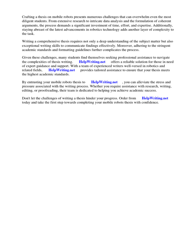 Mobile Robots Thesis Writing Guide | PDF
