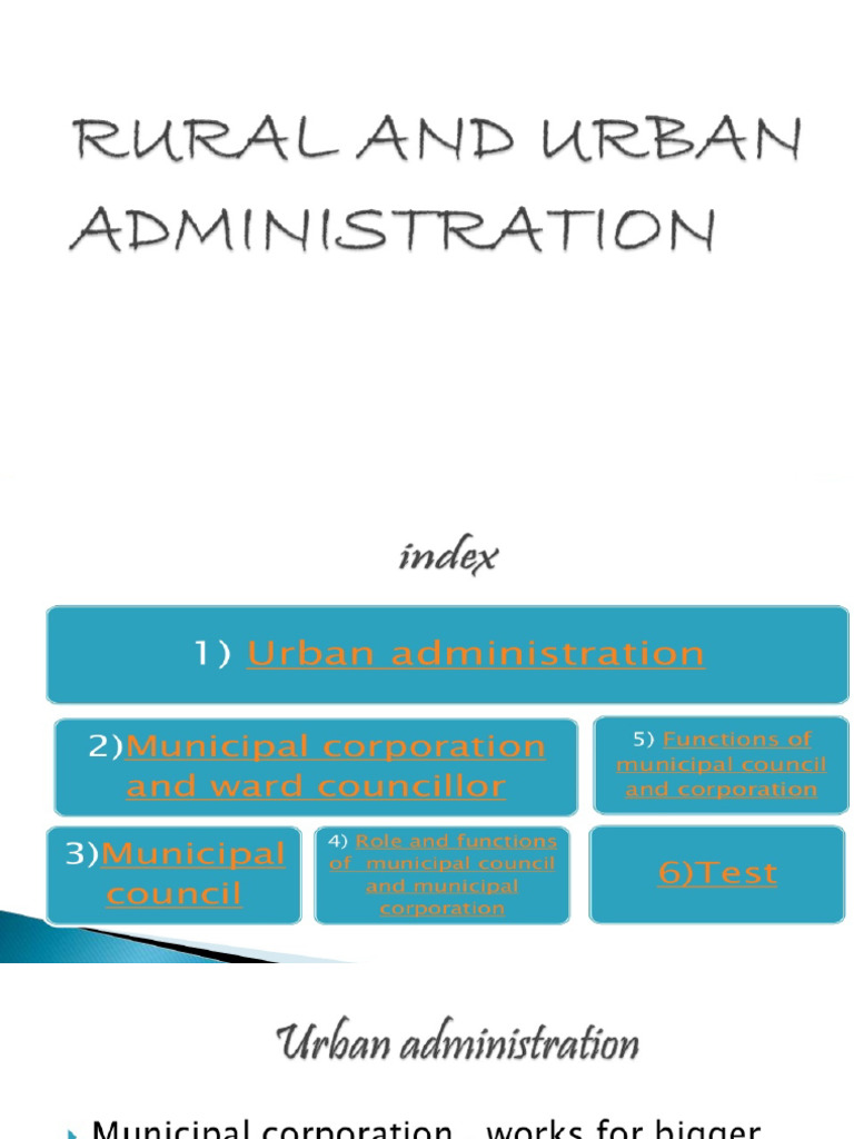 Chapter 7 Urban Administration | PDF