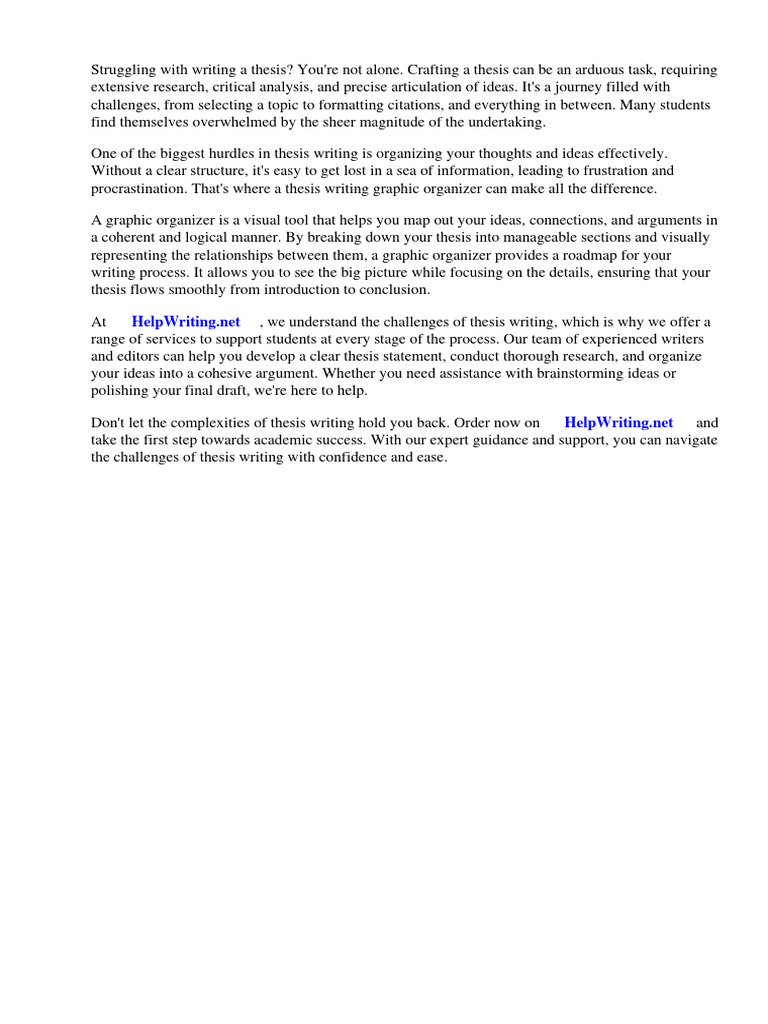 Thesis Writing Graphic Organizer Guide | PDF | Essays | Thesis