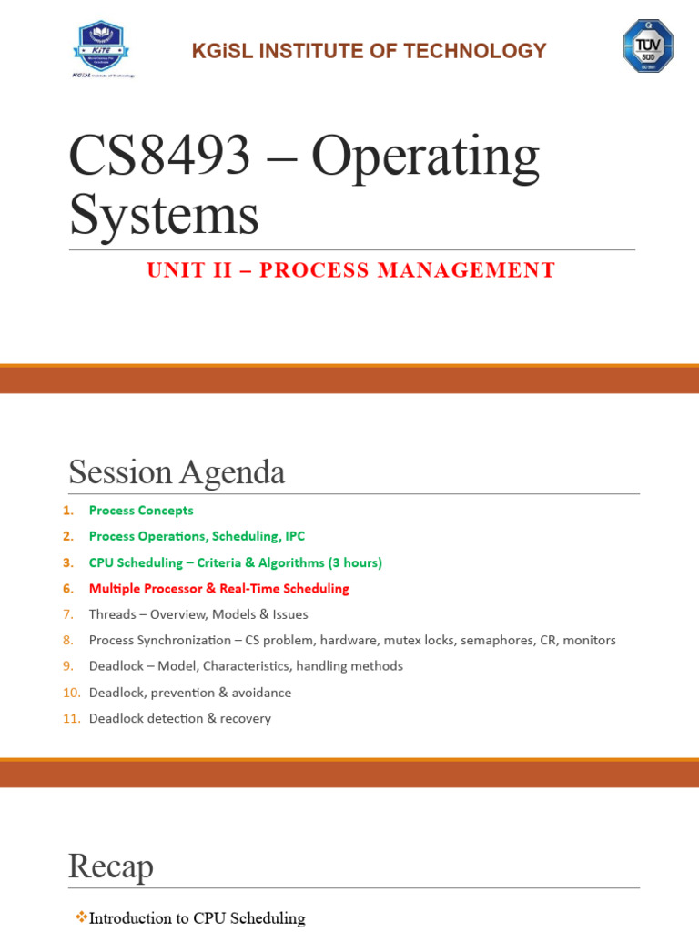 LM13 - Multiprocessor & Real Time Scheduling | PDF | Scheduling (Computing) | Process (Computing)