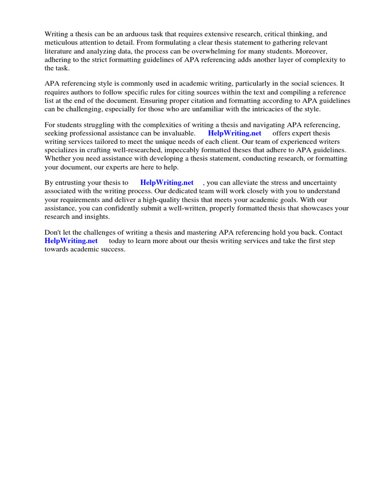 Apa Referencing Thesis Dissertation | PDF | Apa Style | Thesis