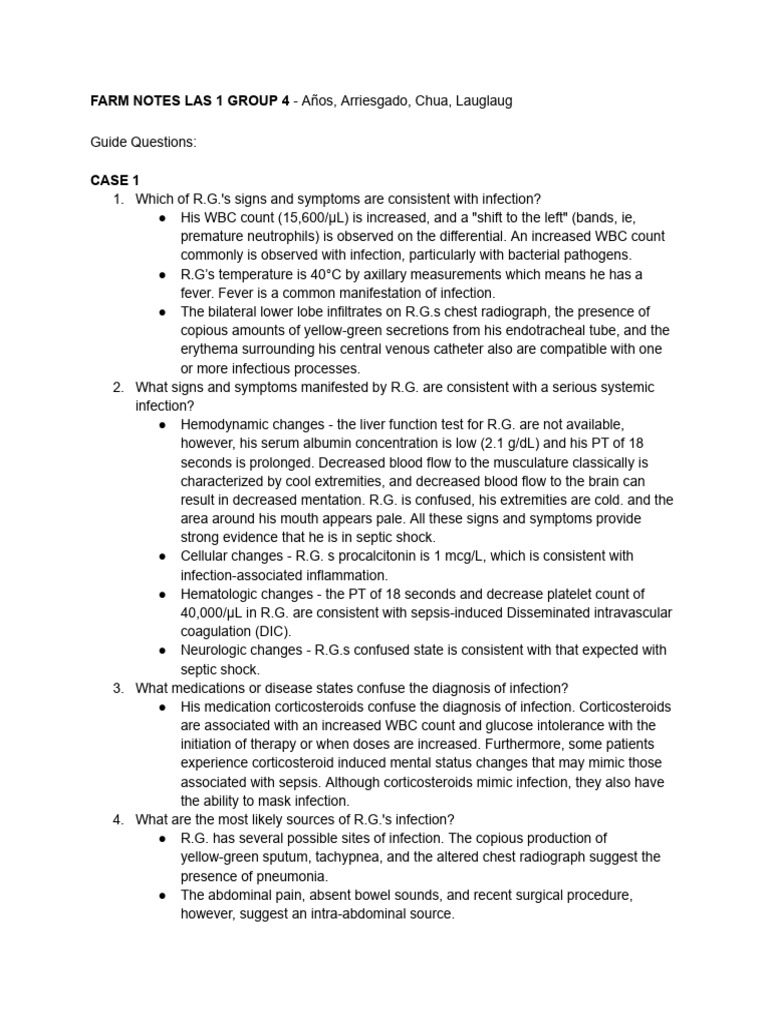 Guide Questions FOR FARM NOTES | PDF | Urinary Tract Infection | Diarrhea