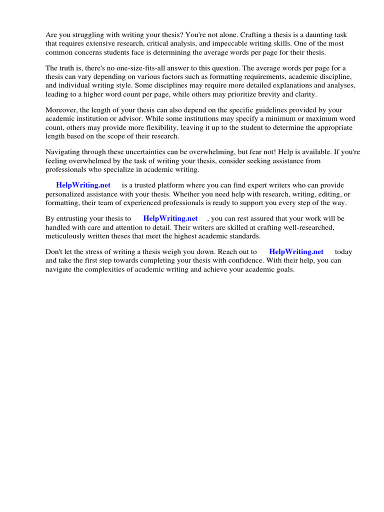 Average Words Per Page Thesis | PDF Average Words Per Page Thesis | PDF