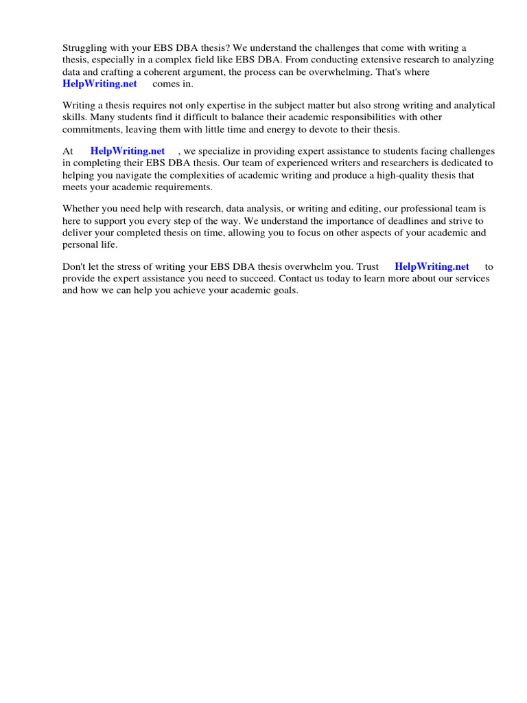 Ebs DBA Thesis | PDF | Brand | Marketing