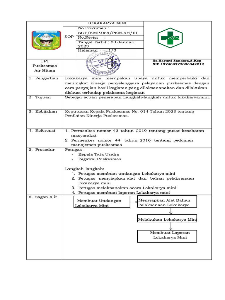 1.6.1.b.2 SOP LOKAKARYA MINI | PDF | Bisnis