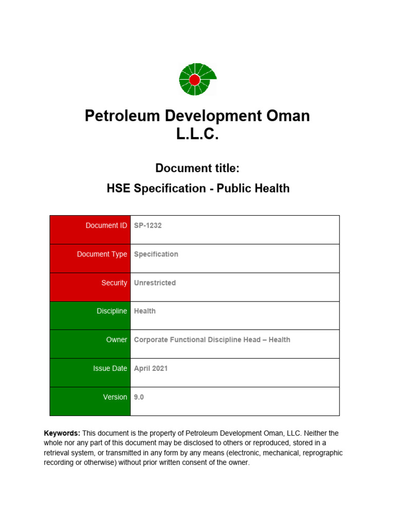 SP-1232 Public Health Camp Standard | PDF