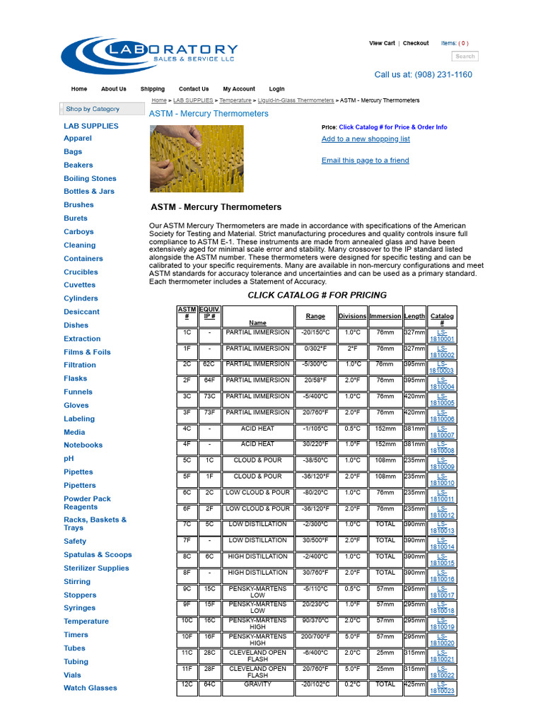 ASTM Mercury Thermometers | PDF