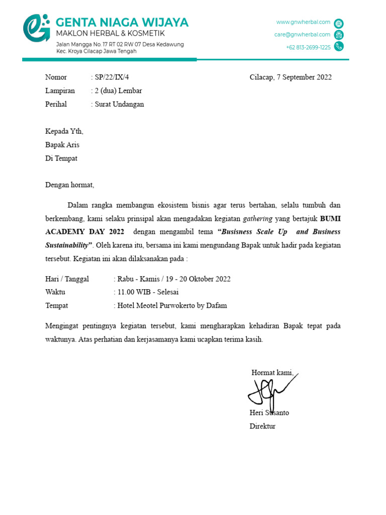 Undangan BUMI ACADEMY DAY 2022 | PDF