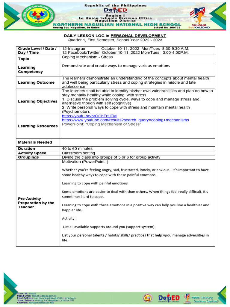 Managing Emotions Week 8 - Perdev | PDF | Emotions | Learning