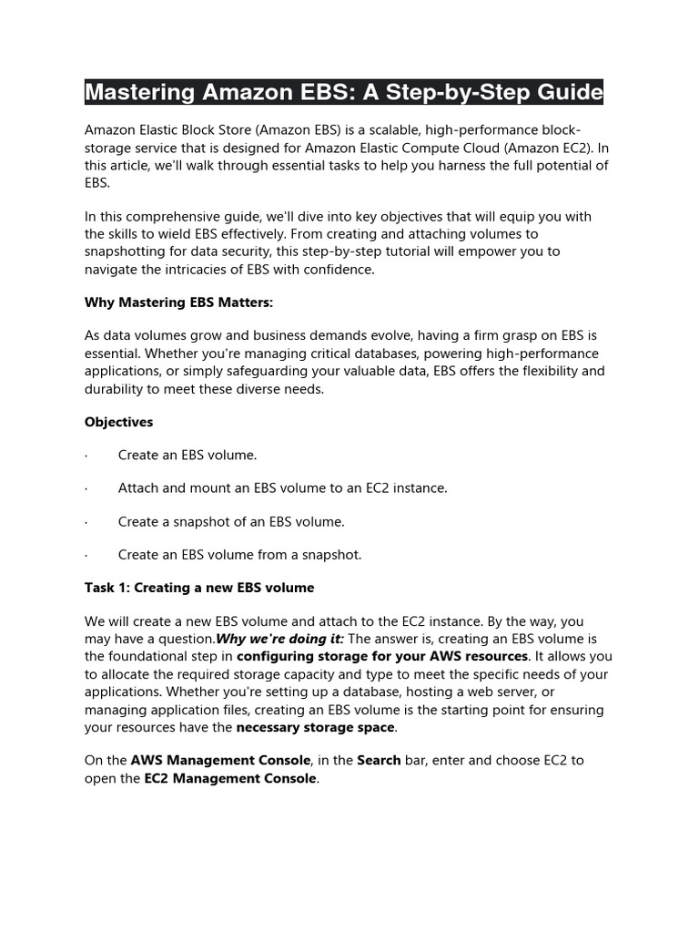 Amazon EBS For Meeting | Download Free PDF | Computer Architecture | Information Technology