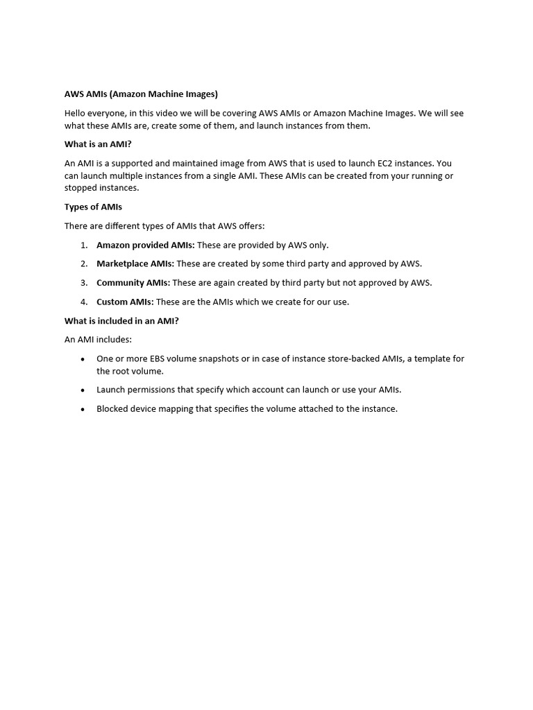 AWS AMIs | PDF | Information Technology | Computer Architecture AWS AMIs | PDF | Information Technology | Computer Architecture