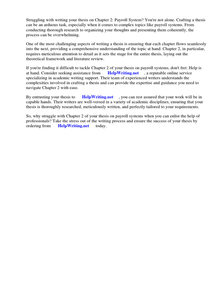 Chapter 2 Thesis Payroll System | PDF | Thesis | Payroll