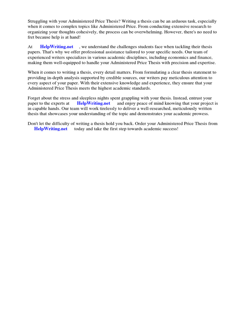 Administered Price Thesis | PDF