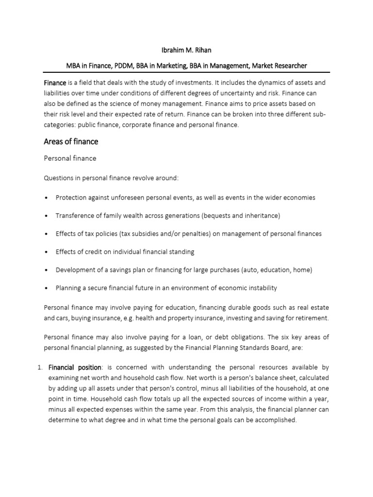 What Is Finance | PDF