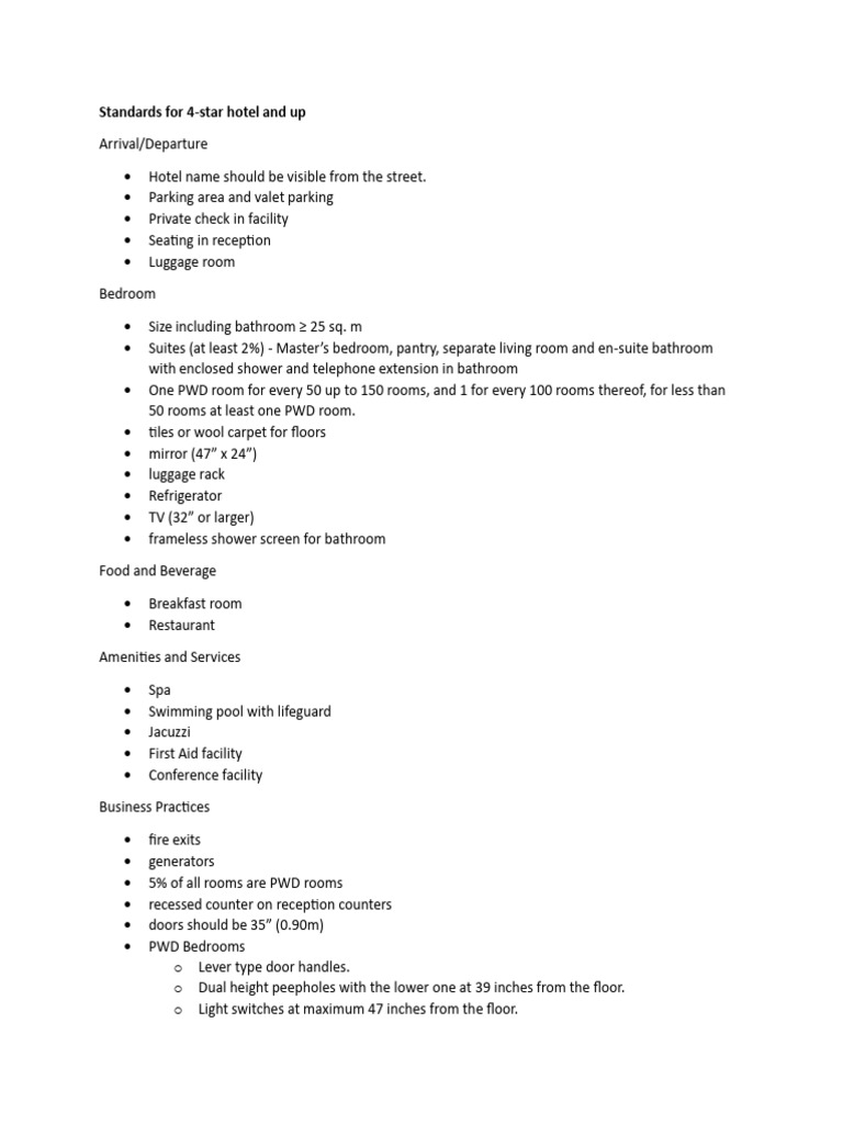 4-Star Hotel Design Standards Guide | PDF