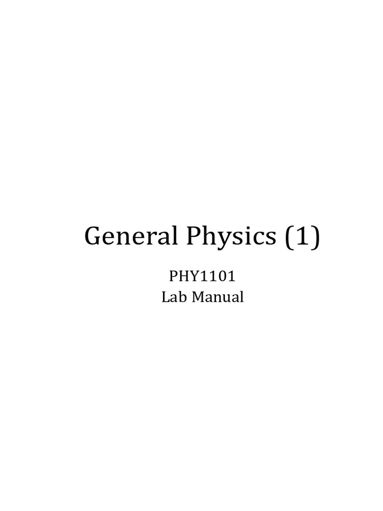 General Physics Lab Manual Overview | PDF | Science & Mathematics