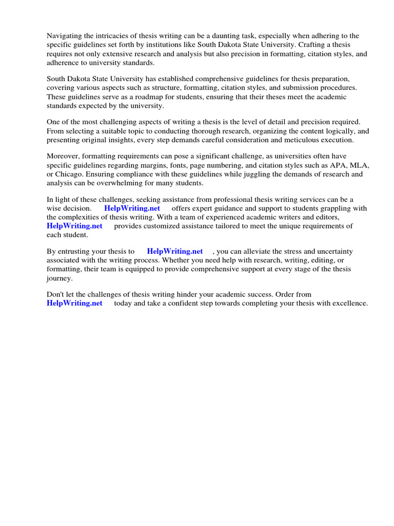 Thesis Writing Guidelines at SDSU | PDF | Thesis | Logos