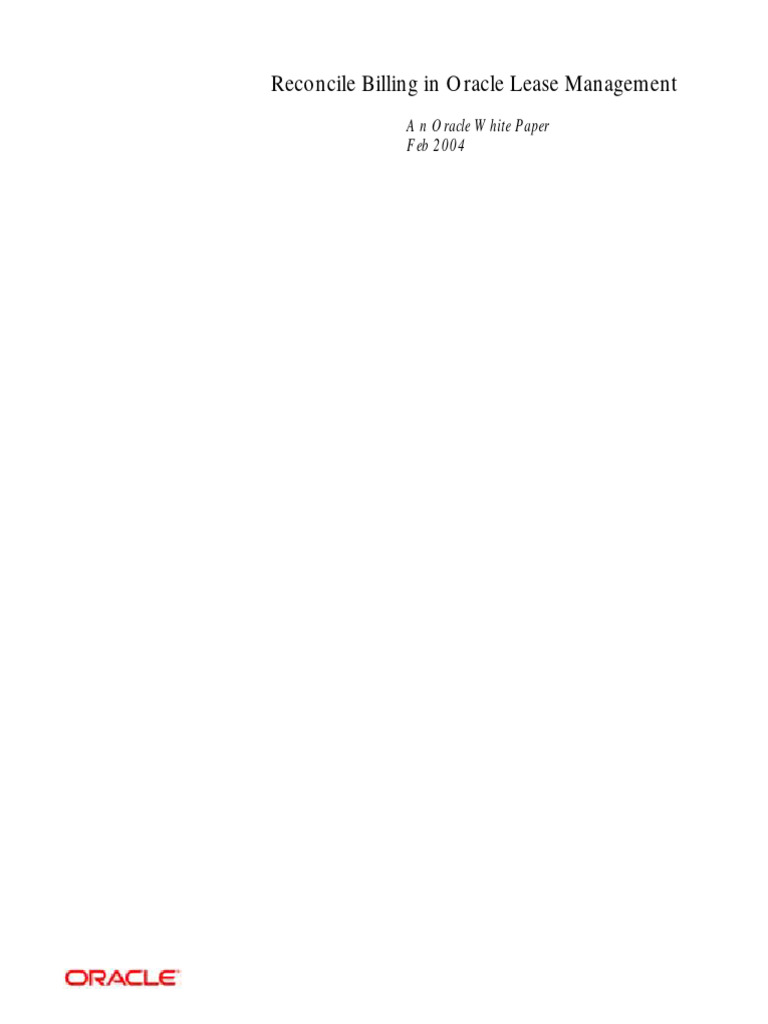 Reconcile Billing in Oracle Lease Management | PDF | Computers