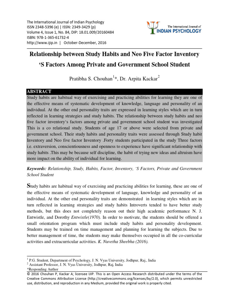 NEO FFI School Student | PDF