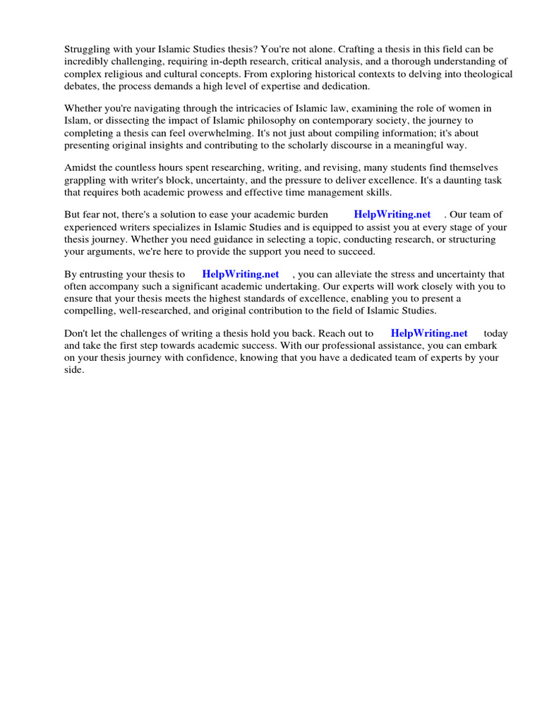 Islamic Studies Thesis Topics | PDF | Religion & Spirituality