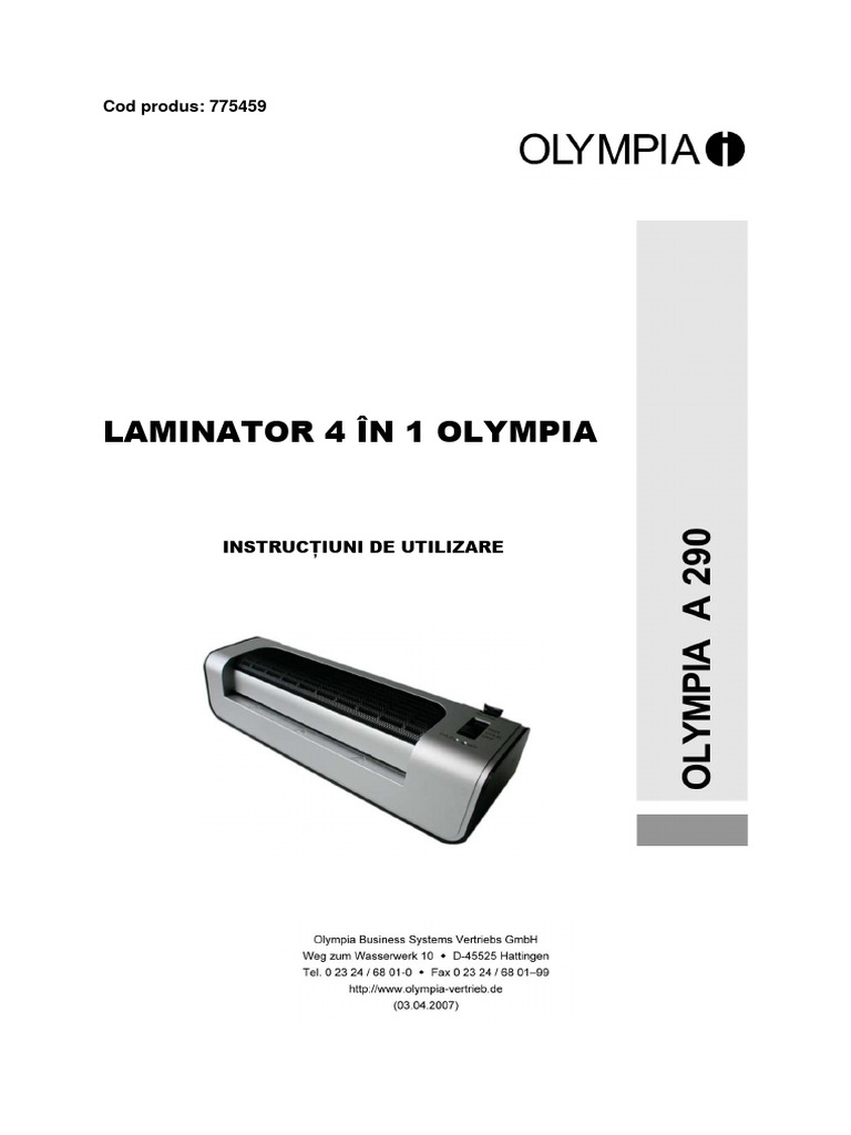 Aparat de Laminat Olympia | PDF