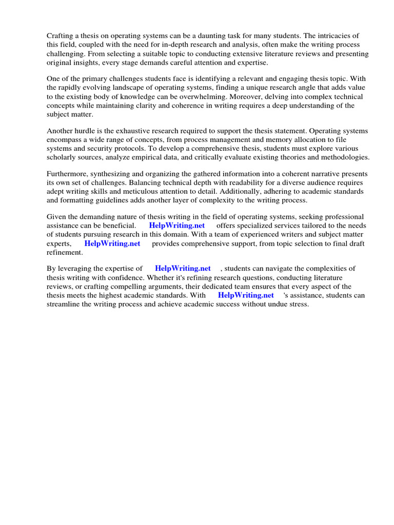 Thesis Topics in Operating System | PDF | File System | Operating System Thesis Topics in Operating System | PDF | File System | Operating System