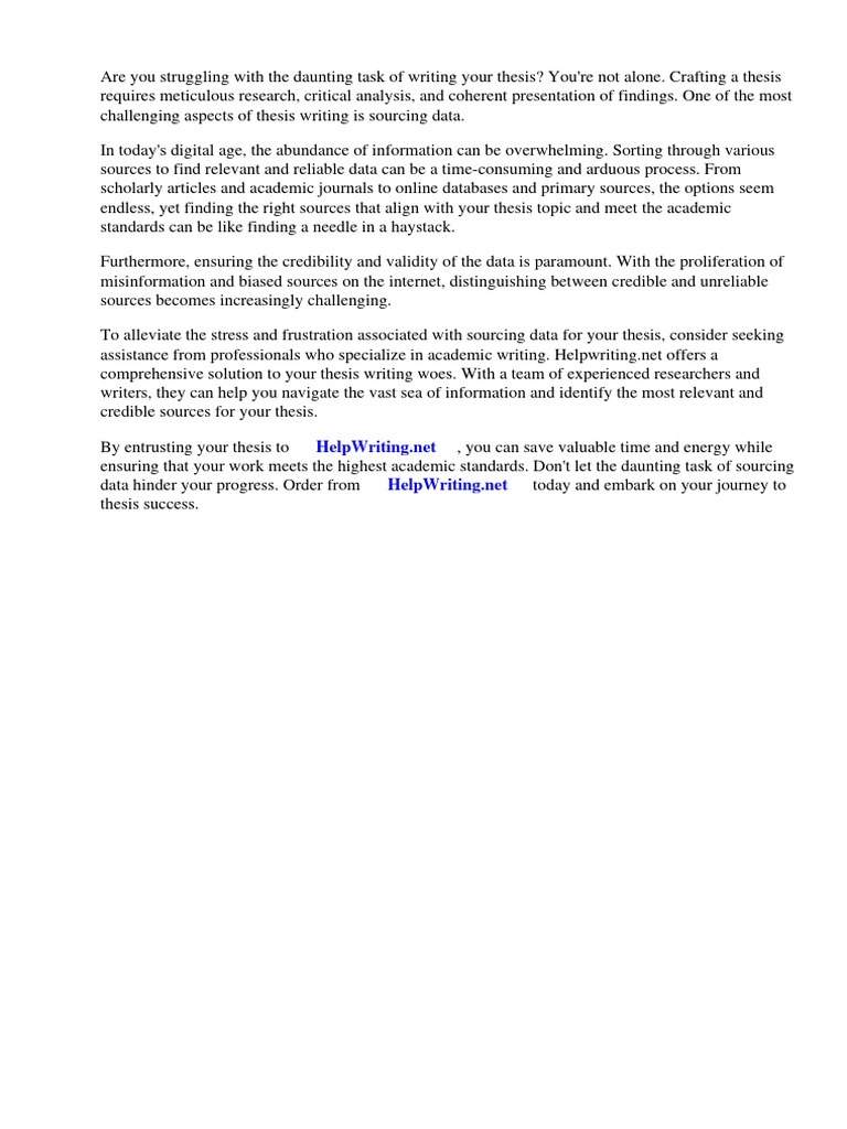 Sources of Data in Thesis Meaning | PDF