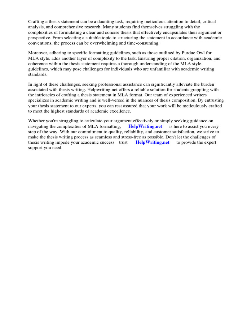 Purdue Owl Mla Thesis Statement | PDF | Citation | Apa Style