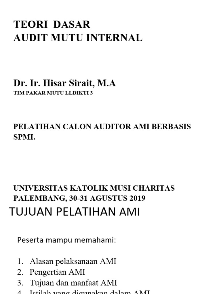 Materi 1 Teori Dasar Audit Mutu Internal | PDF | Bisnis