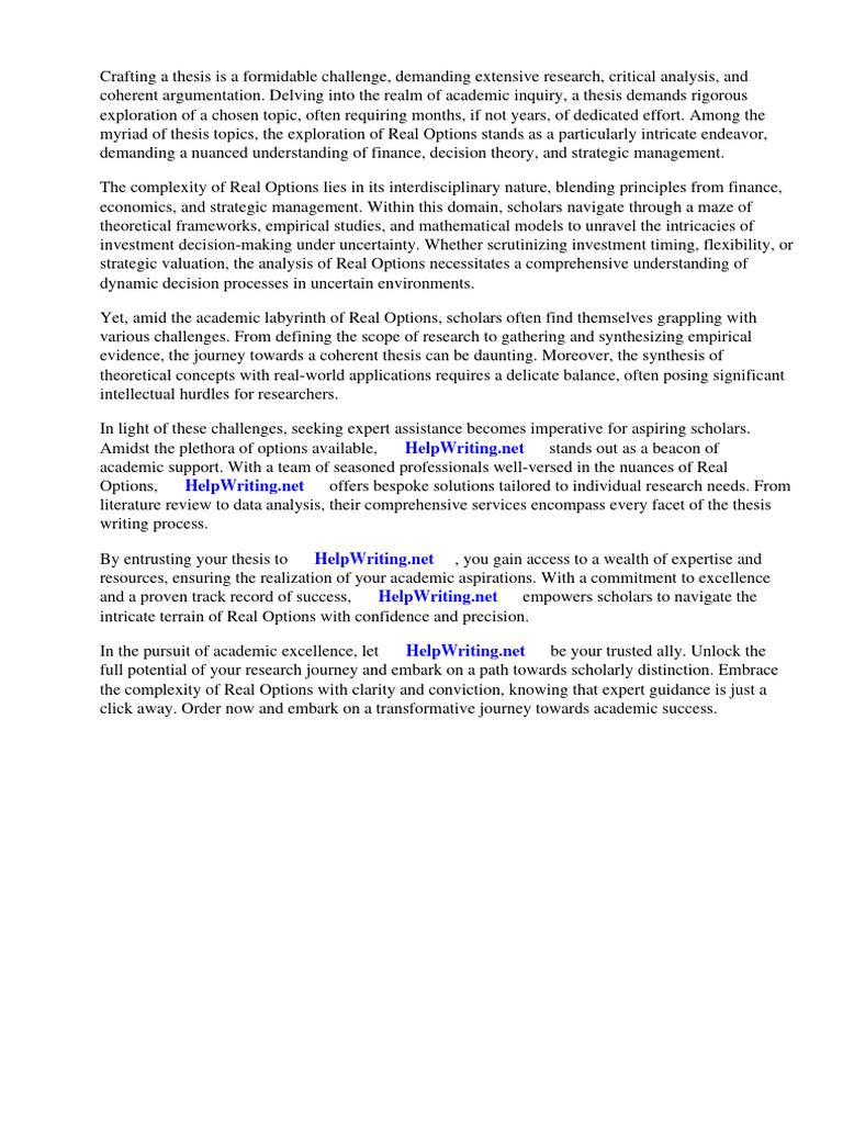 Thesis Real Options | PDF | Valuation (Finance) | Option (Finance)
