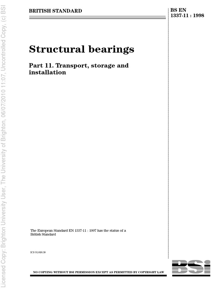 BS en 1337-11 - 1998 | PDF | Regulation