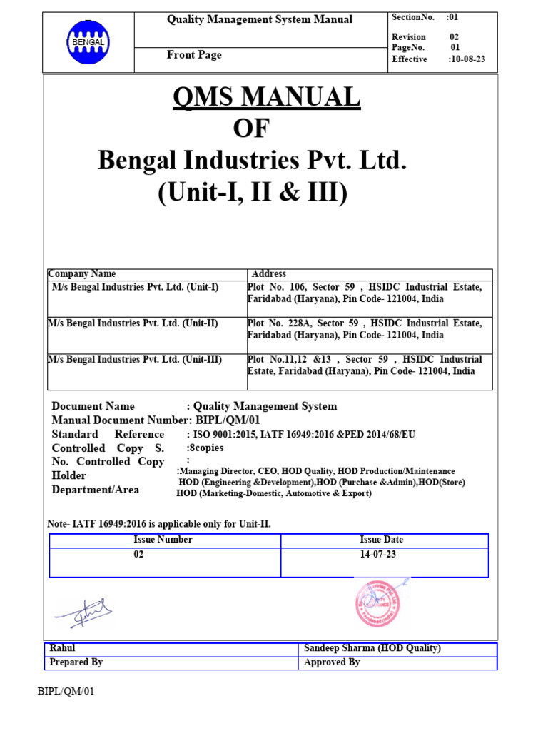 Iso and Iatf 16949.2016 Manual | PDF