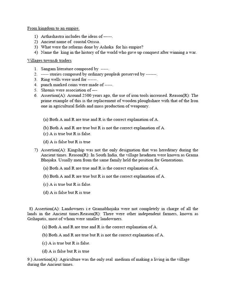 6th History Revision1 | PDF