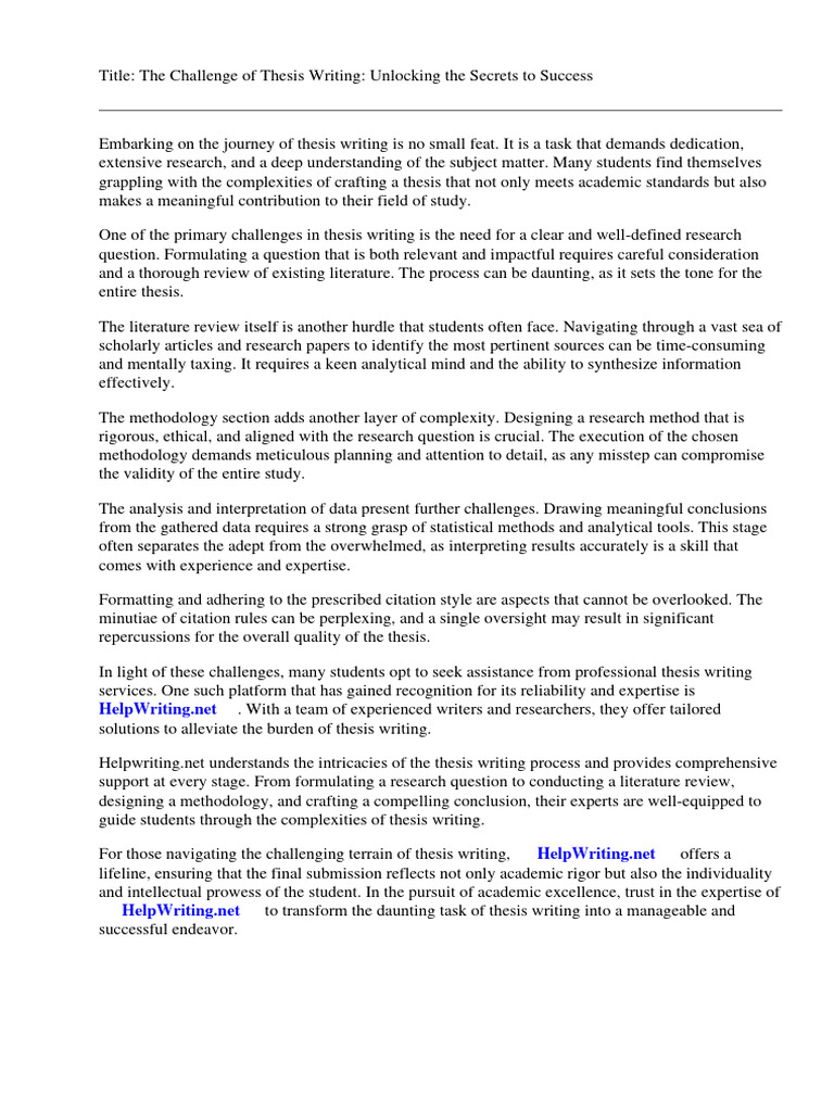 Definition of Thesis Writing | PDF | Thesis | Essays