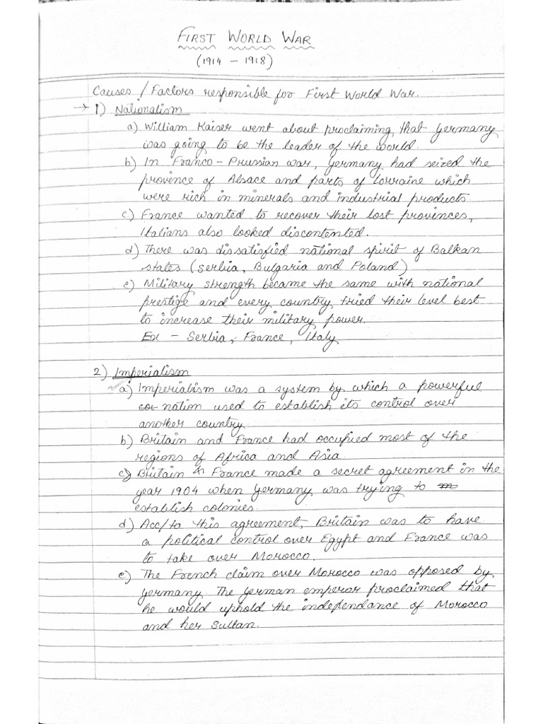 First World War Notes | PDF