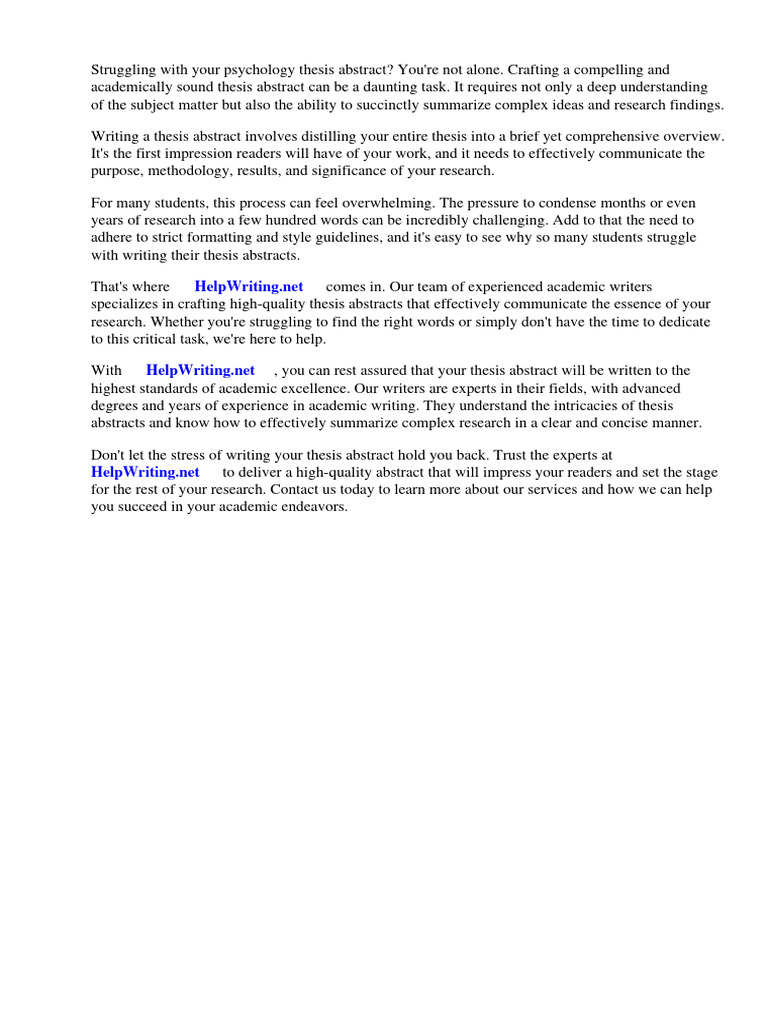 Crafting Effective Psychology Abstracts | PDF