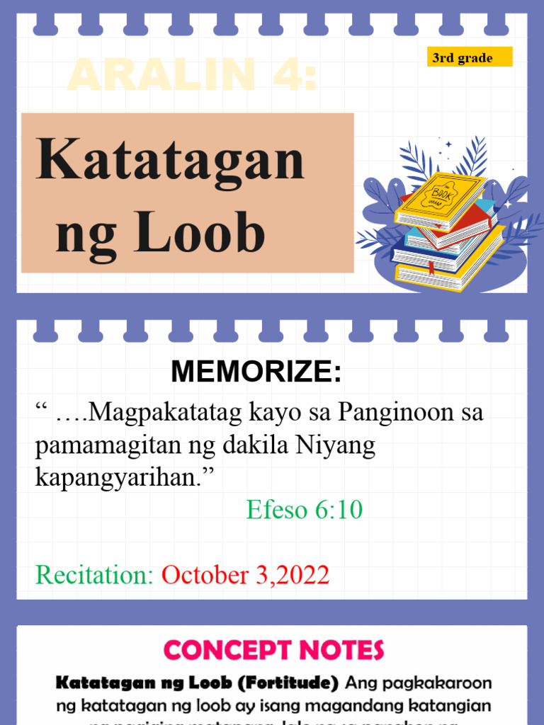 Katatagan ng Loob para sa Baitang 3 | PDF | Science & Mathematics | Poetry