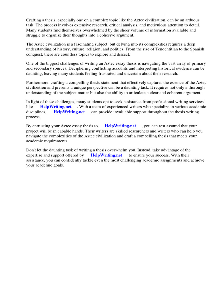 Aztec Essay Thesis | PDF | Mexico | Maya Civilization