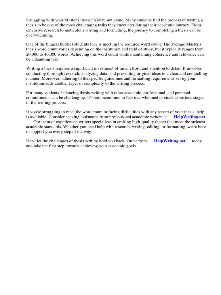 Average Masters Thesis Word Count | PDF | Thesis | Books