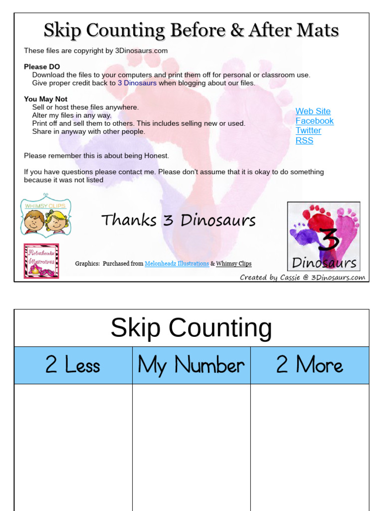Skip Counting Before & After Mats | PDF