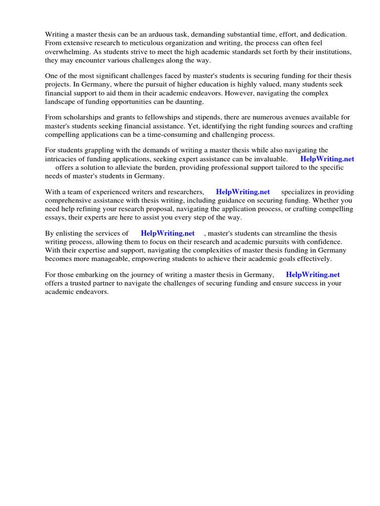 Master Thesis Funding Germany | Download Free PDF | Project Management ...