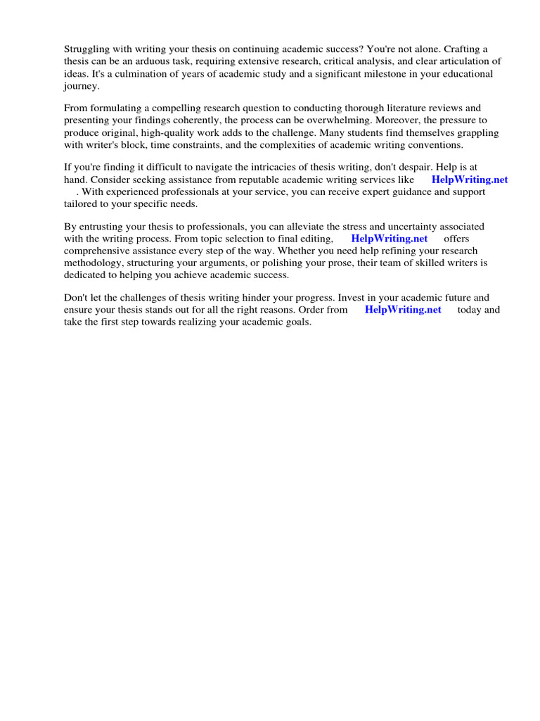 Thesis On Continuing Academic Success Pdf Thesis Doctor Of Philosophy