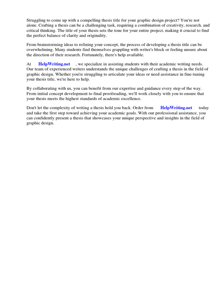 Graphic Design Thesis Help | PDF | Graphic Design | Page Layout