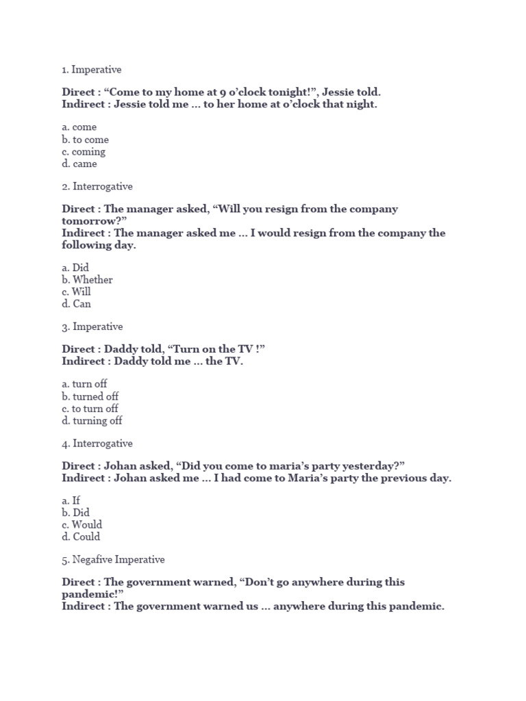 Soal Reported Speech X 2022 Pdf Syntax Human Communication