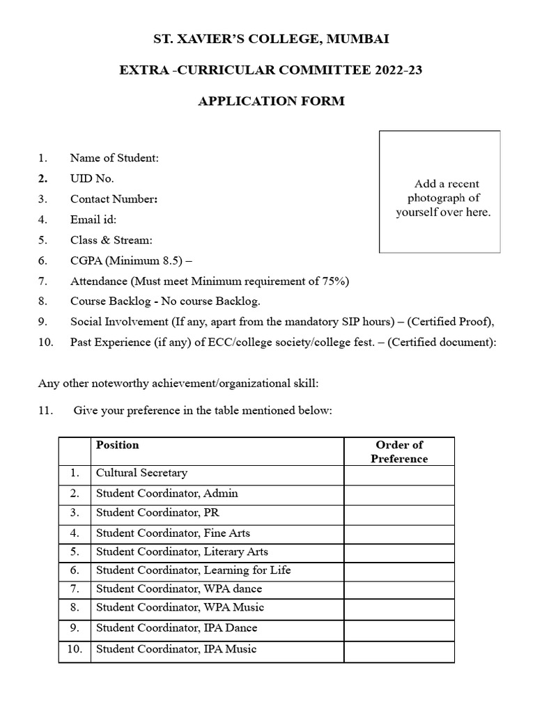 Ecc Application Form 2022 | PDF