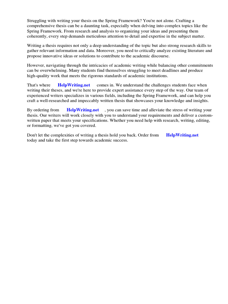 Thesis Spring Framework | Download Free PDF | Theory | Thesis