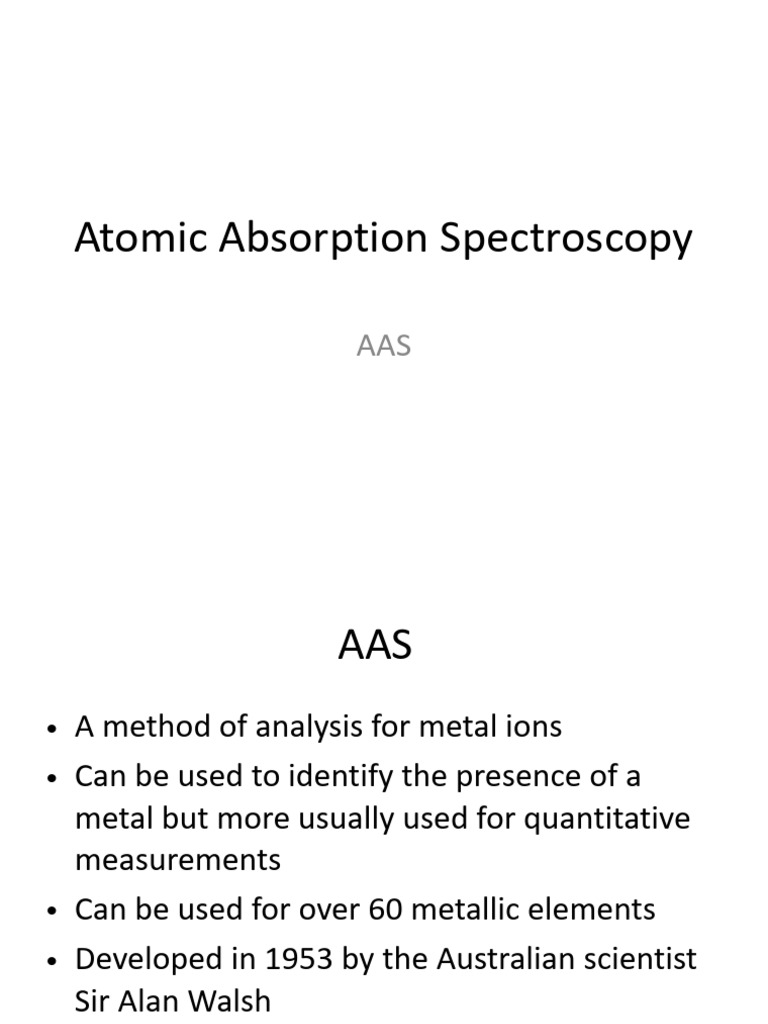 Overview of Atomic Absorption Spectroscopy | PDF | Technology & Engineering