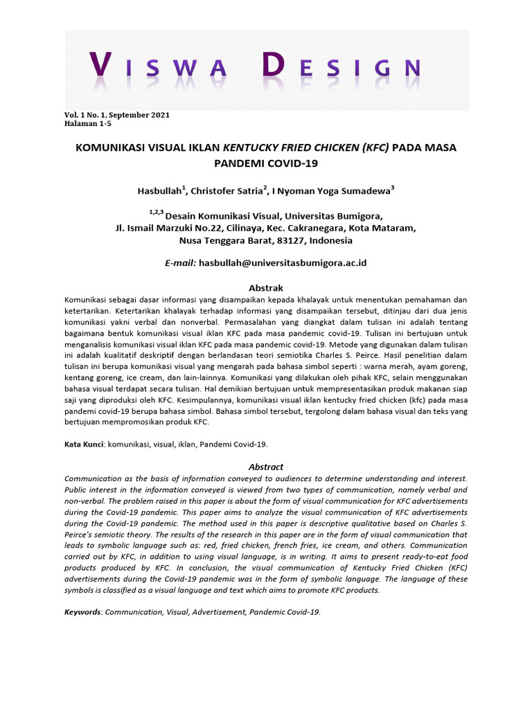 Komunikasi Visual Iklan Kentucky Fried Chicken KFC | PDF