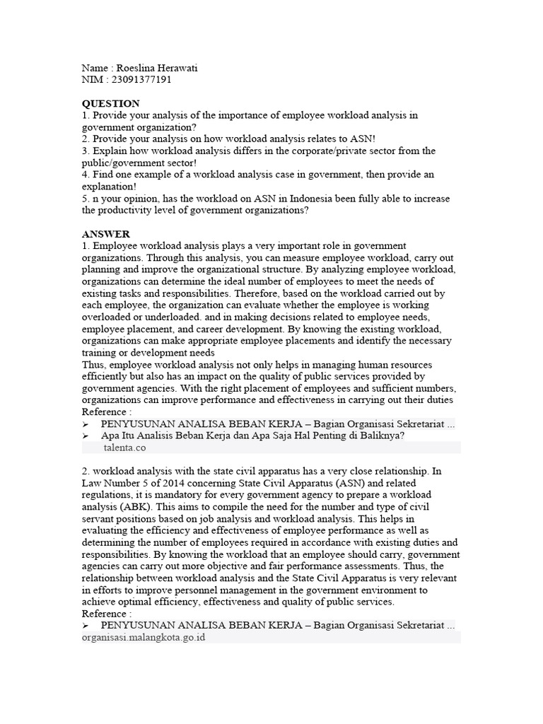 Employee Workload Analysis in Government | PDF | Workload | Employment